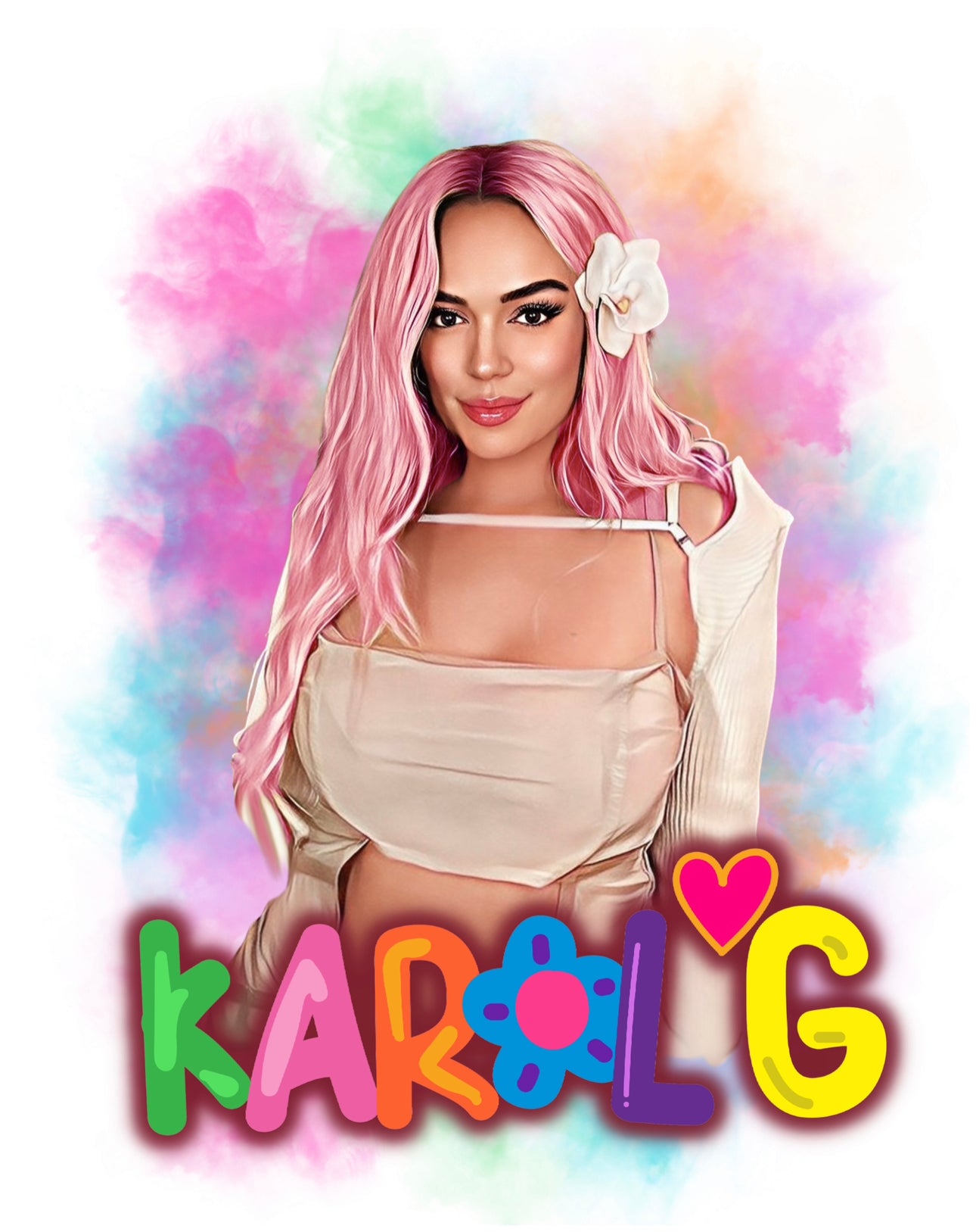 KAROL G COLORFUL BACKGROUND – WandaKreates